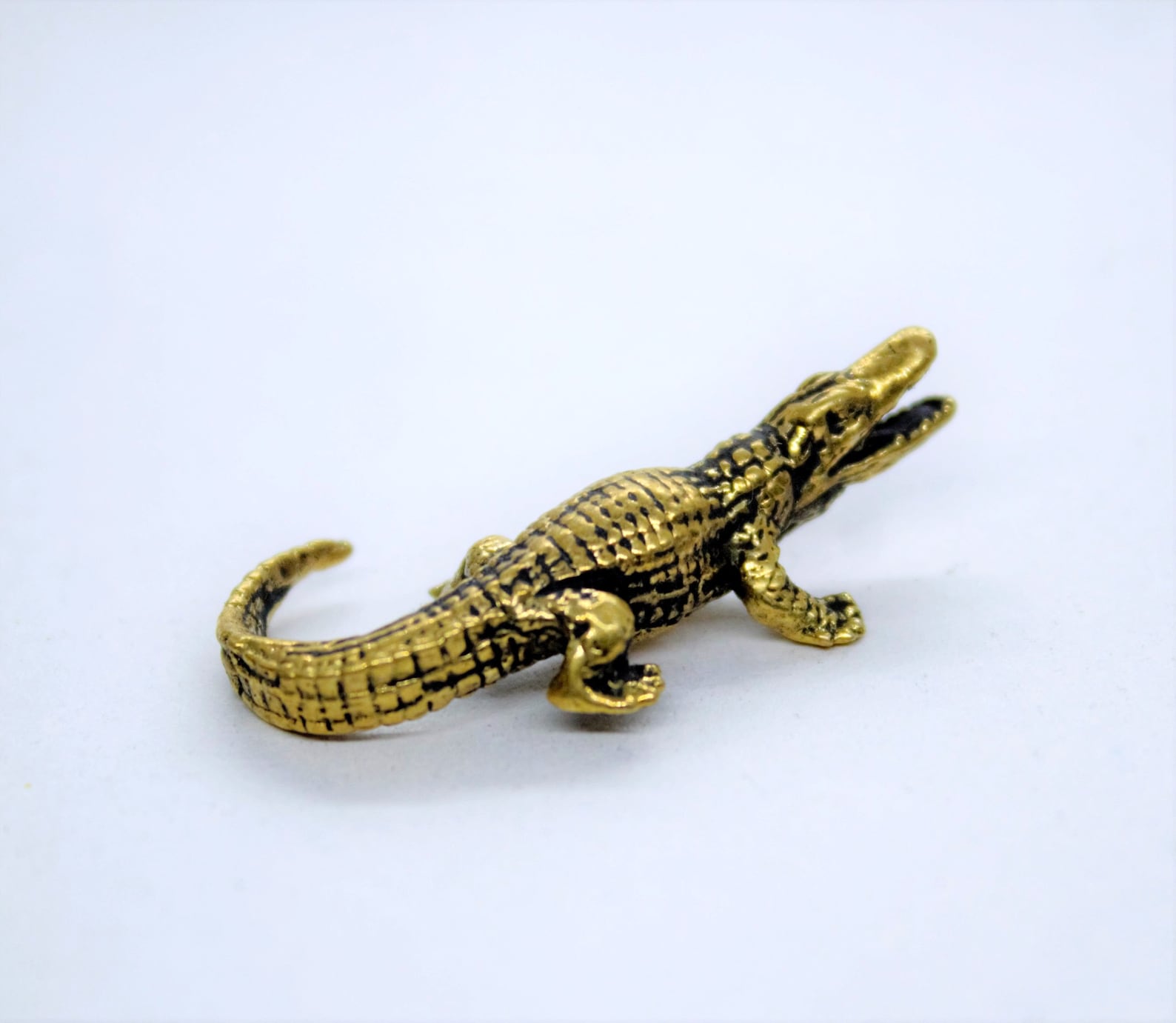 Brass Crocodile Figurine Collectible Alligator Small | Etsy