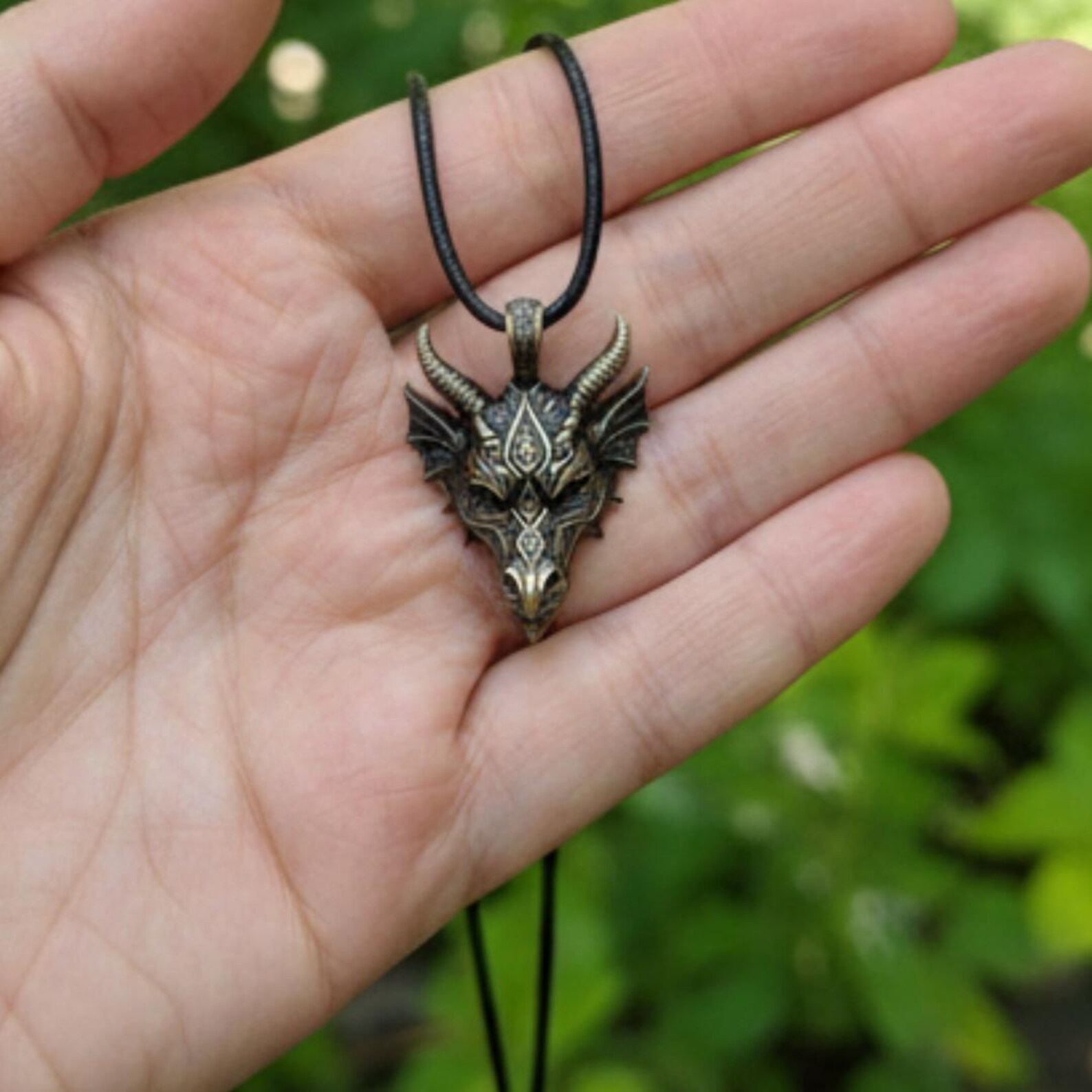 Ornate Dragon Head Pendant in Antique Brass Handmade Fantasy Jewelry - Etsy