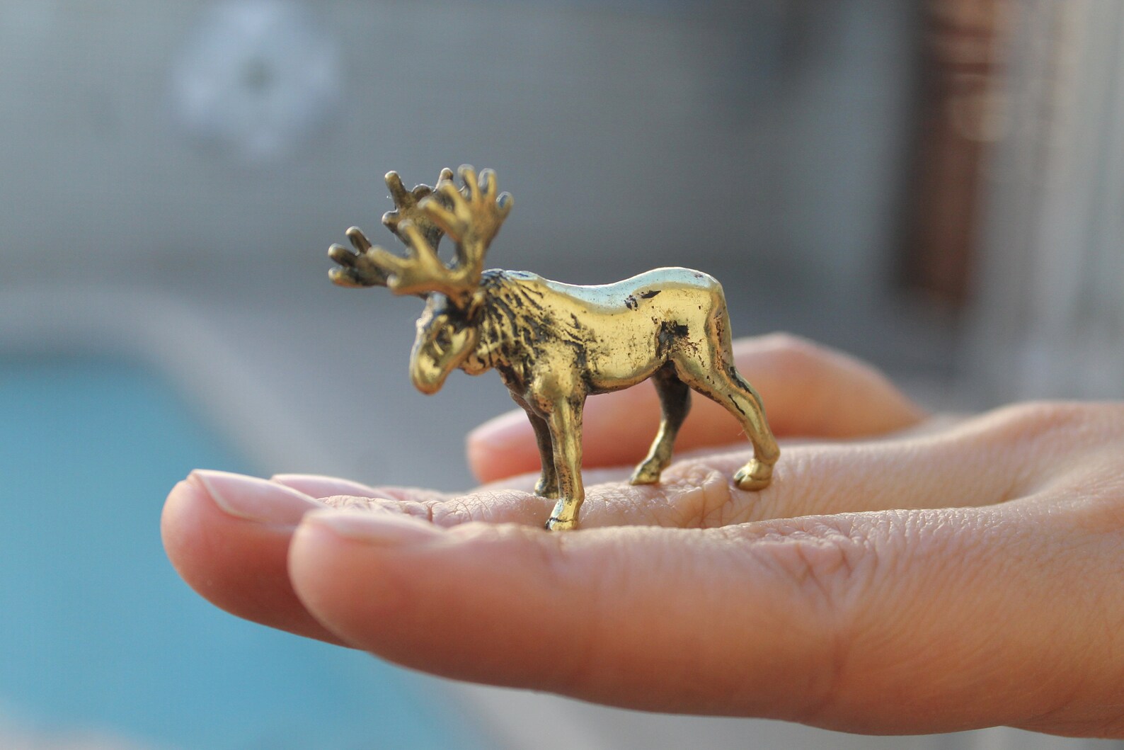 Miniature Moose Brass Collectible Deer Animal Figurine Vintage | Etsy