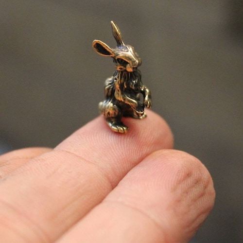 Jackrabbit Brass Small Animal Sculpture Handmade Collectible - Etsy