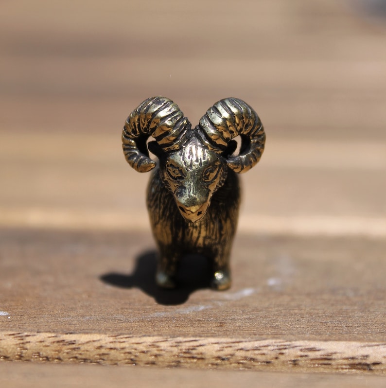 Ram Figure Brass Hand-carved Collectible Tiny Animal Sculpture | Etsy