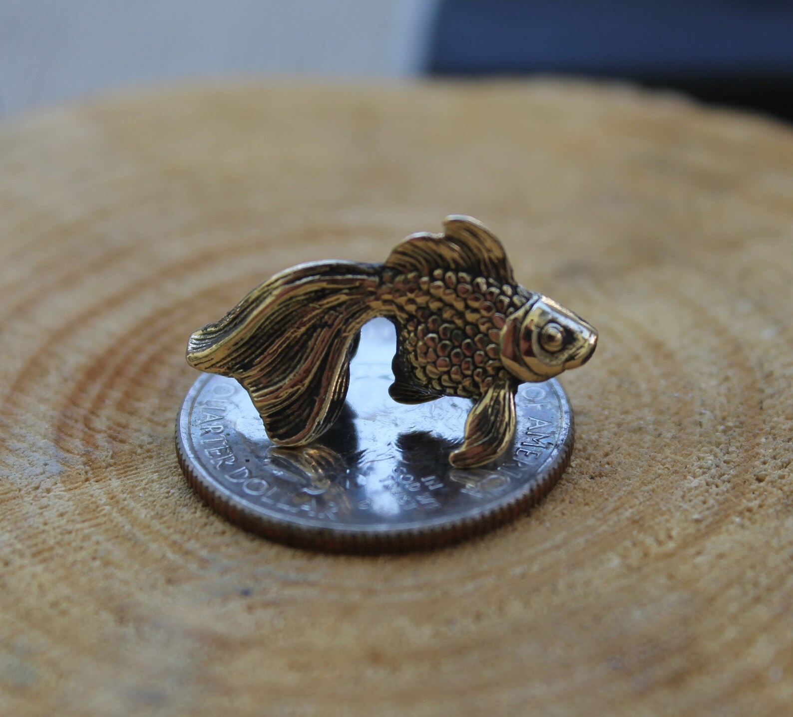 Goldfish Figure Mini Brass Handmade Collectible Fish Figurine - Etsy