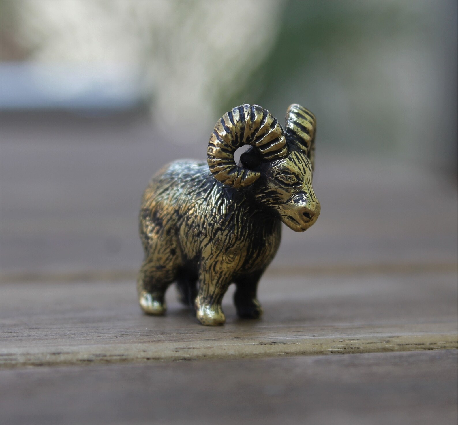 Ram Figure Brass Hand-carved Collectible Tiny Animal Sculpture Vintage ...