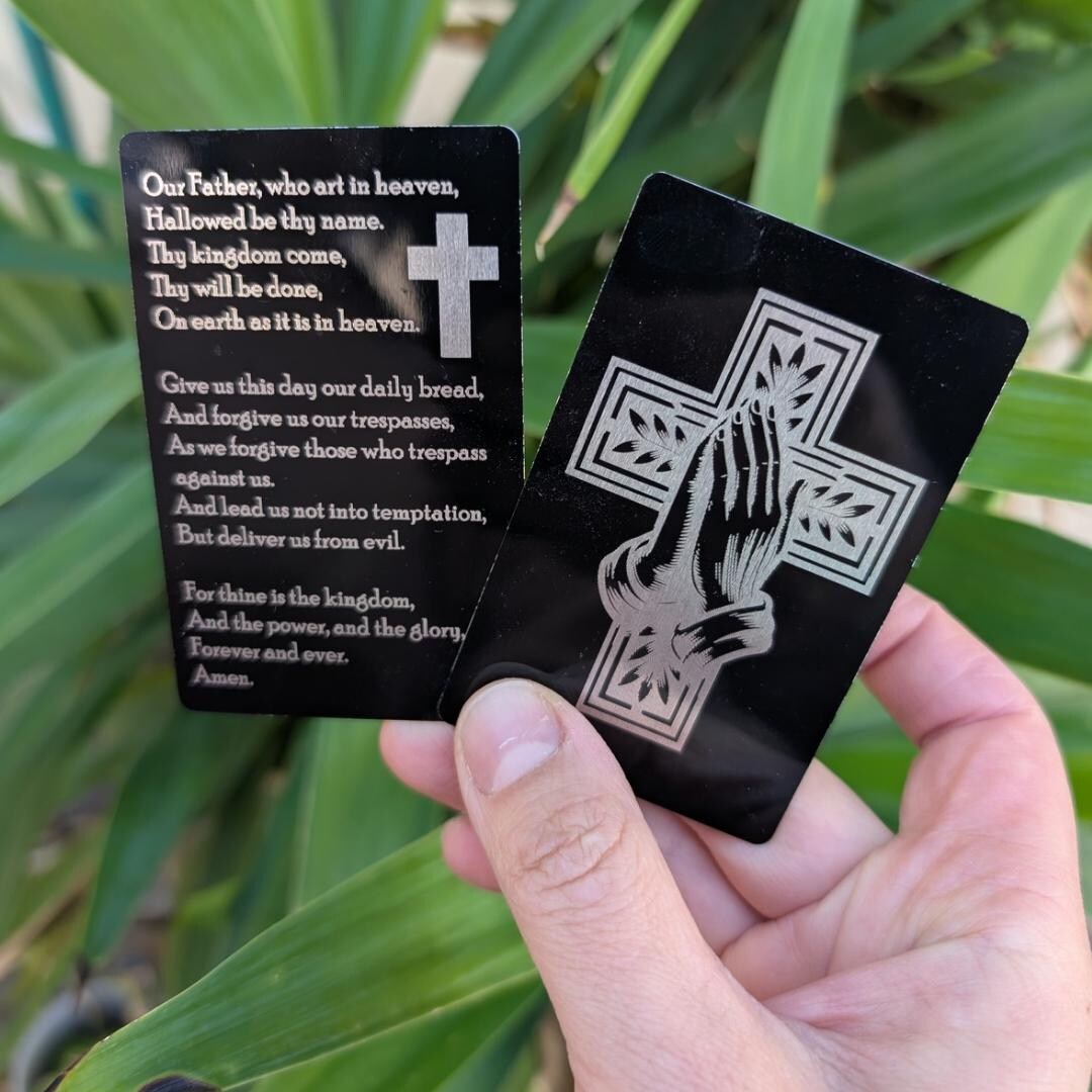 Lord's Prayer Wallet Card: Engraved Stainless Steel Bible Verse - Etsy