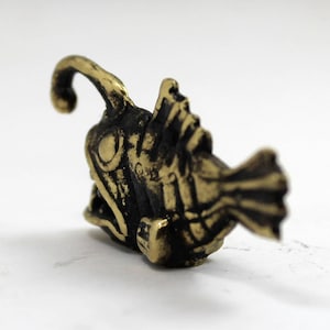 Anglerfish Figure Tiny Brass Miniature, Collectible Handmade Home ...