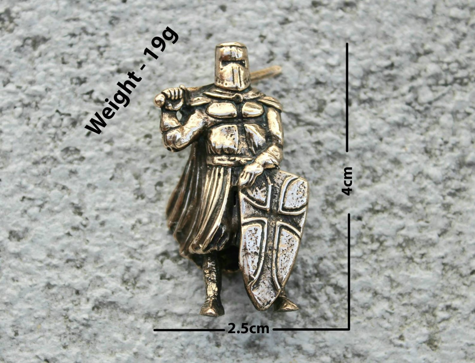 Brass Miniature Madieval Knight With Sword Collectible Figurine Home ...