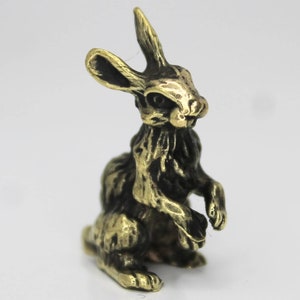 Jackrabbit Brass Small Animal Sculpture Handmade Collectible Figurine ...