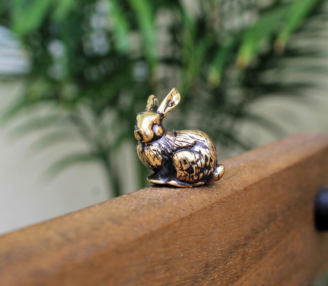 Rabbit Brass Small Animal Sculpture Handmade Collectible Figurine Bunny ...