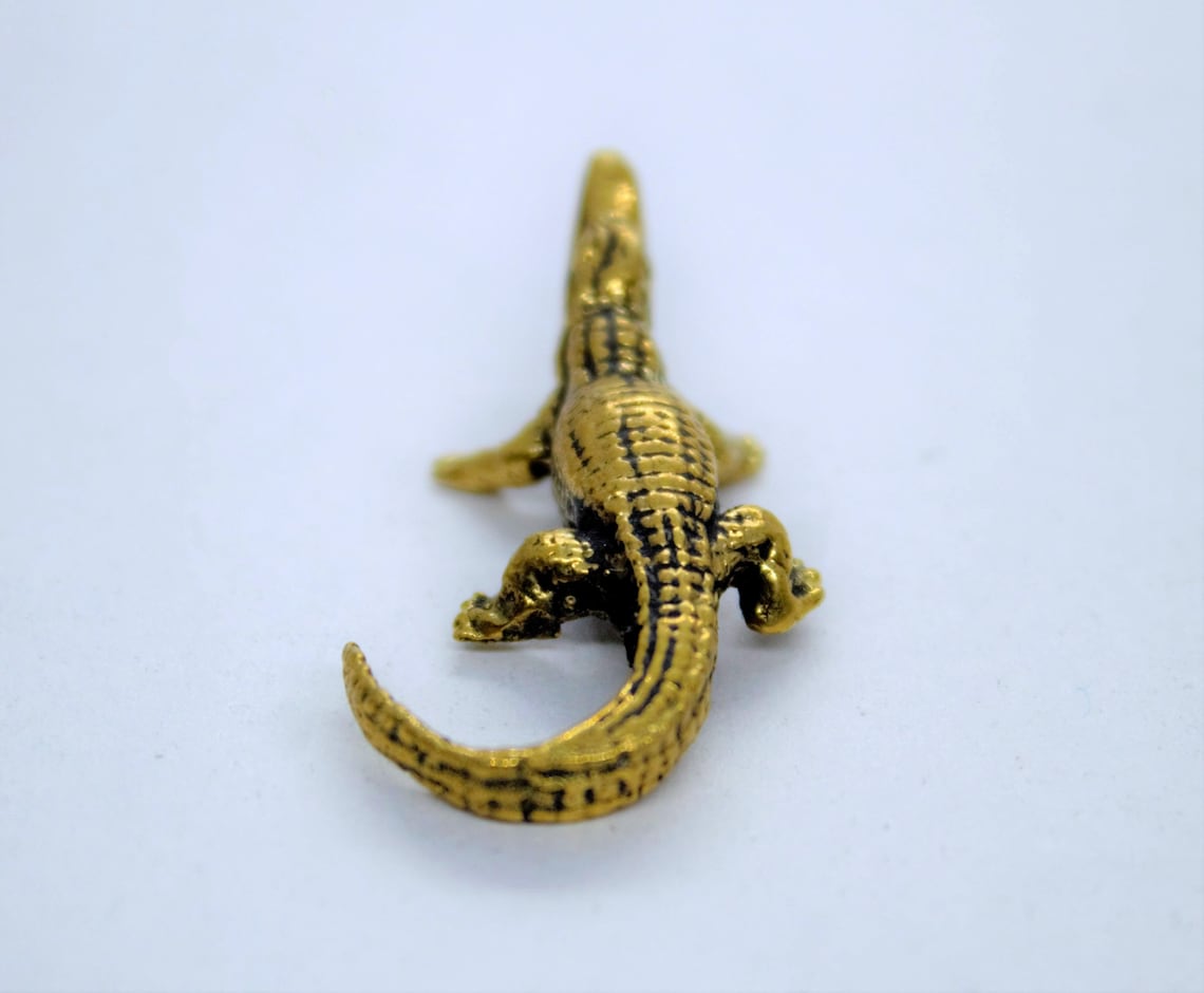 Brass Crocodile Figurine Collectible Alligator Small | Etsy