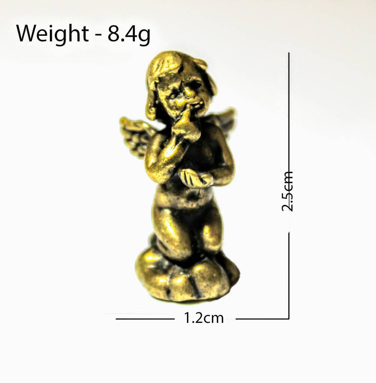 Angel Figurine Tiny Brass Handmade Figure Guardian Angel | Etsy