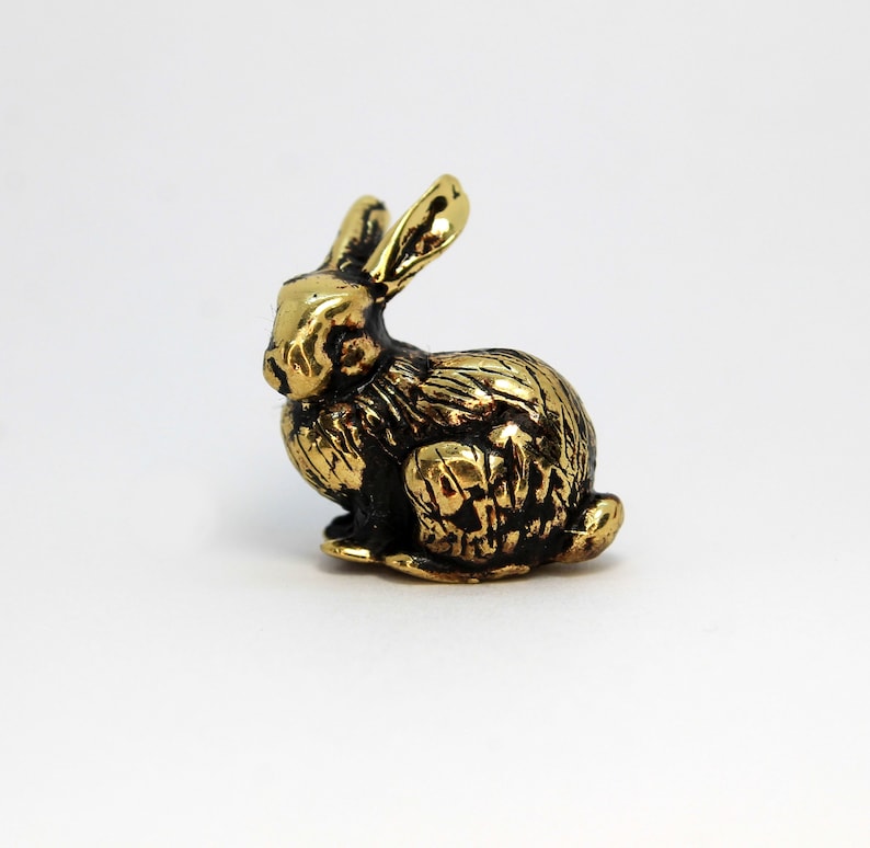 Rabbit Brass Small Animal Sculpture Handmade Collectible - Etsy