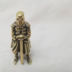 Brass Knight With Sword Collectible Crusader Handmade Miniature ...