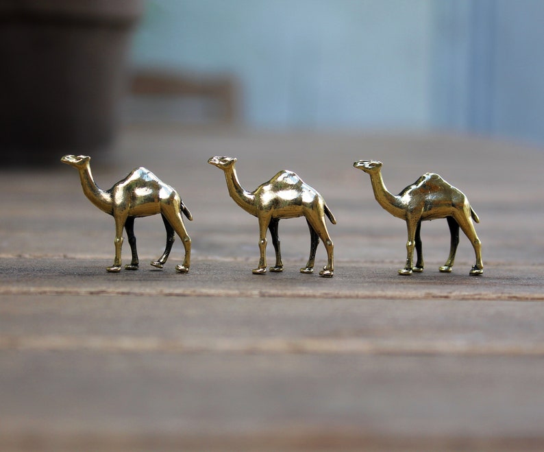 Camel Brass Small Animal Sculpture Handmade Collectible | Etsy