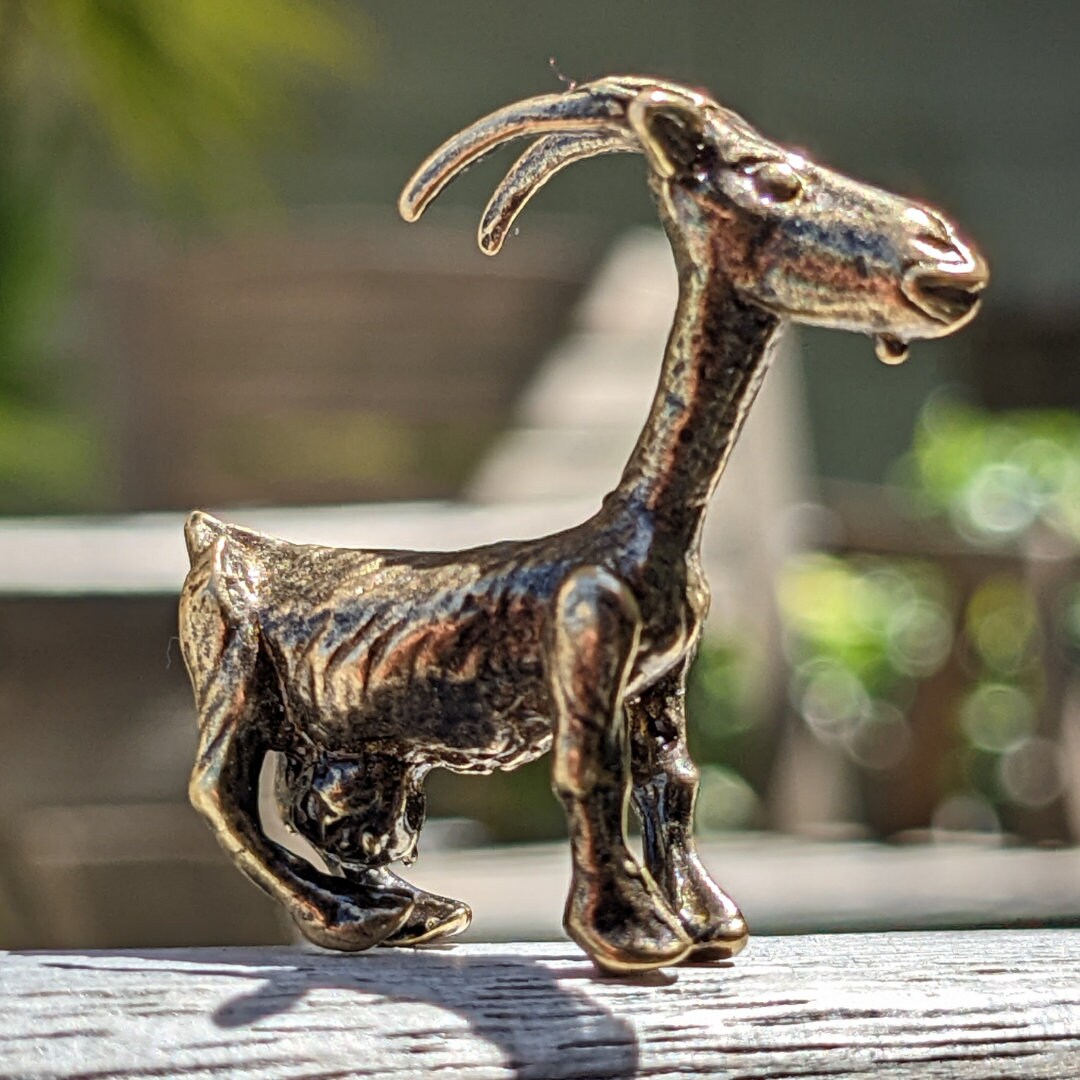 Farm Goat Brass Miniature Sculpture Figurine Handmade Goat Animal - Etsy