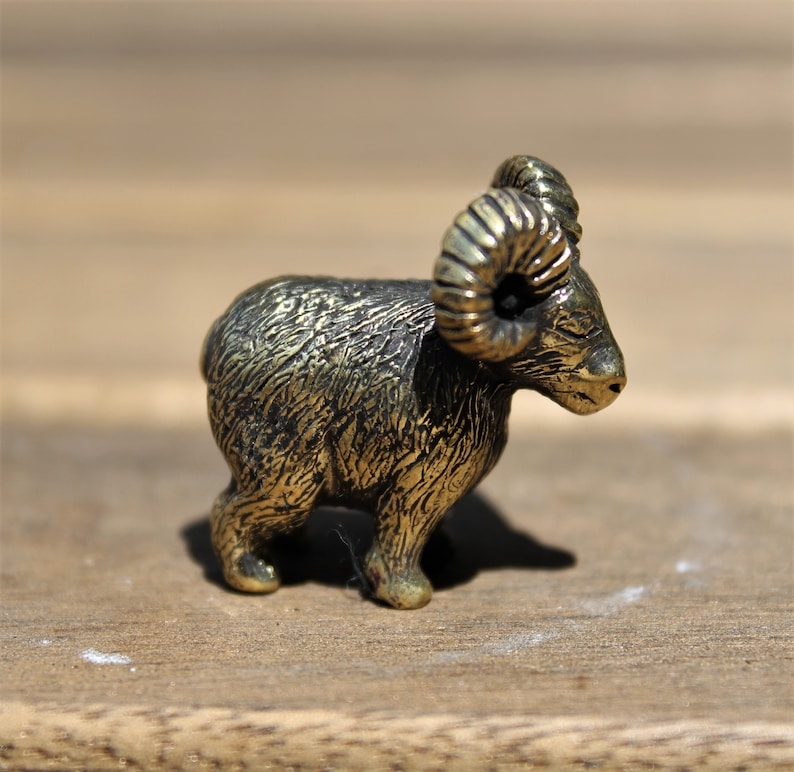 Ram Figure Brass Hand-carved Collectible Tiny Animal Sculpture | Etsy