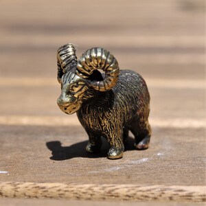 Ram Figure Brass Hand-carved Collectible Tiny Animal Sculpture Vintage ...