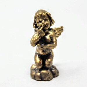 Angel Figurine Tiny Brass Handmade Figure Guardian Angel Collectible ...