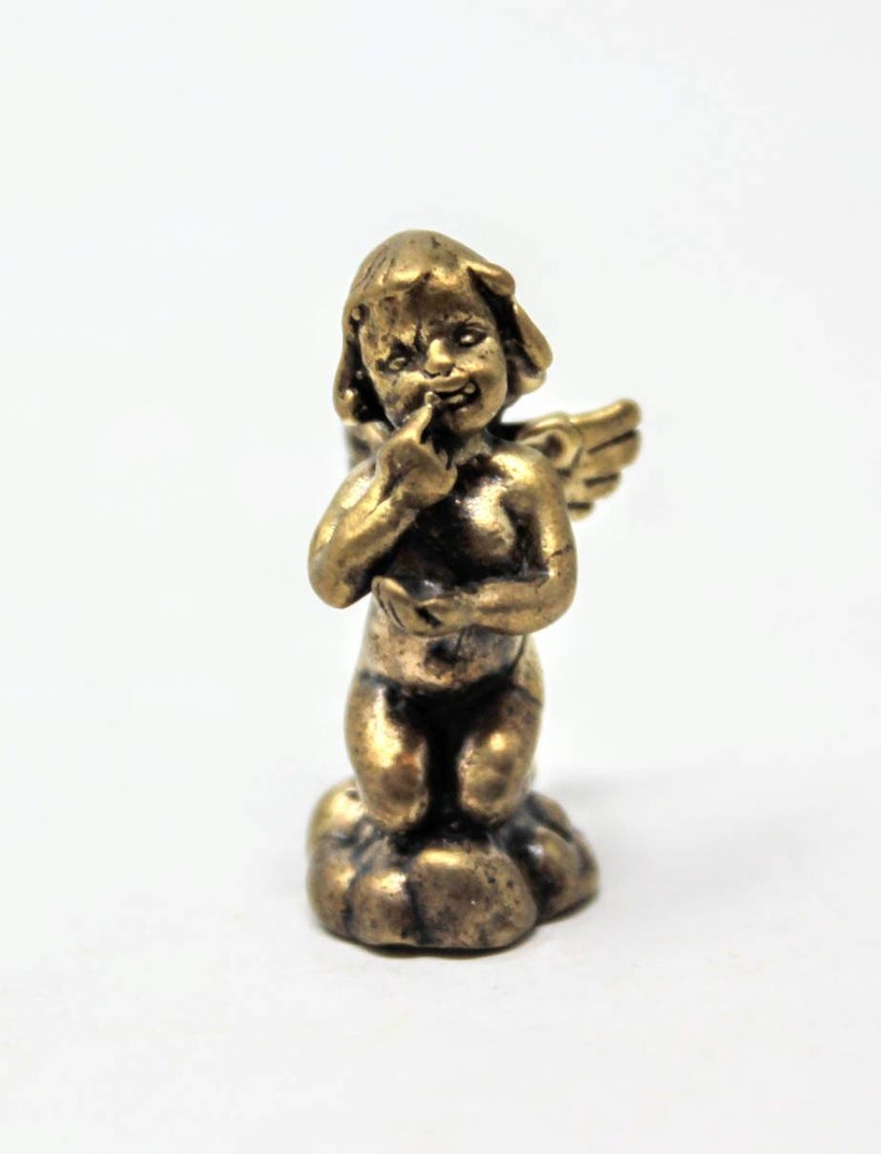 Angel Figurine | Tiny Brass Handmade Figure | Guardian Angel ...