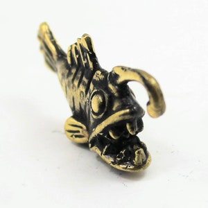 Anglerfish Figure Tiny Brass Miniature, Collectible Handmade Home ...
