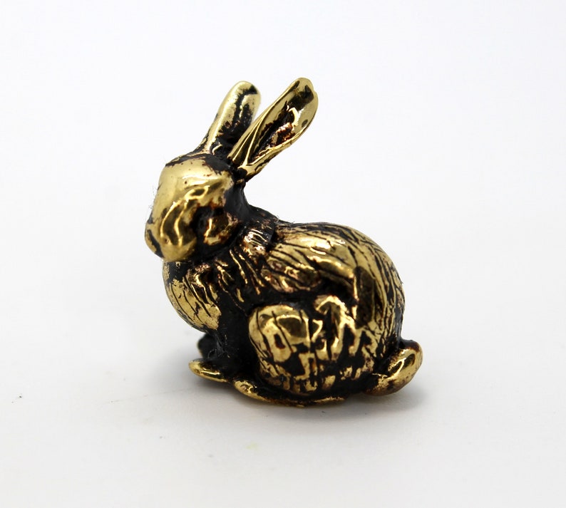 Rabbit Brass Small Animal Sculpture Handmade Collectible | Etsy