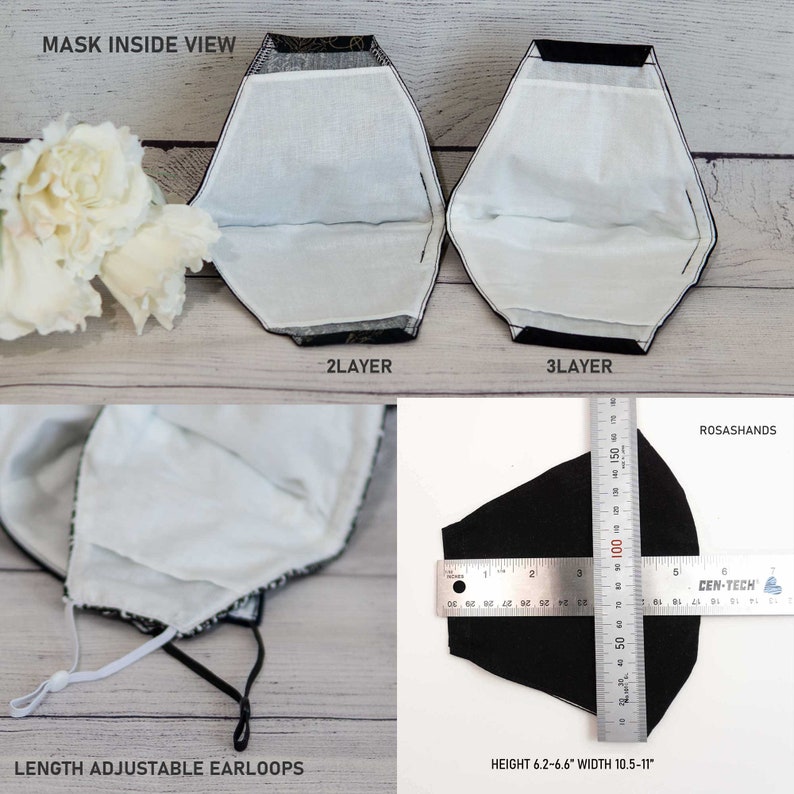 X-large Nose Wire Mask With Adjustable Earloop Filter Pocket - Etsy