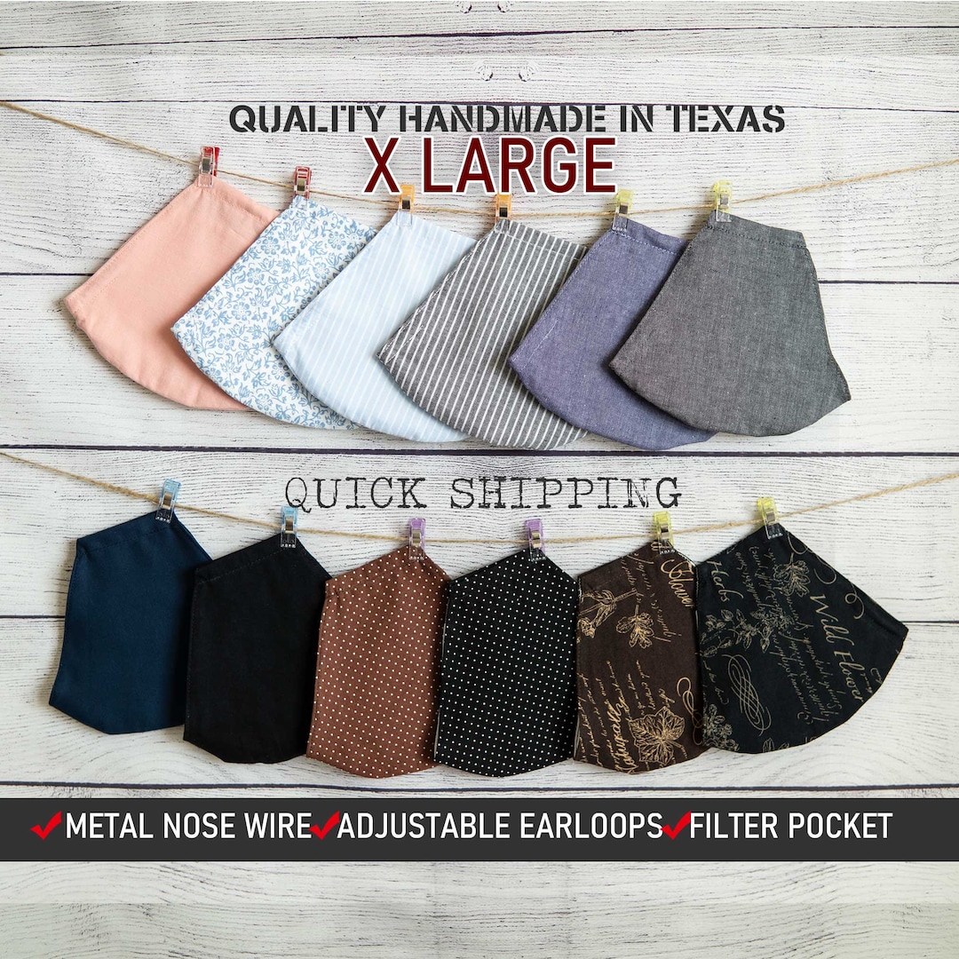 X-large Nose Wire Mask With Adjustable Earloop, Filter Pocket, 100% ...