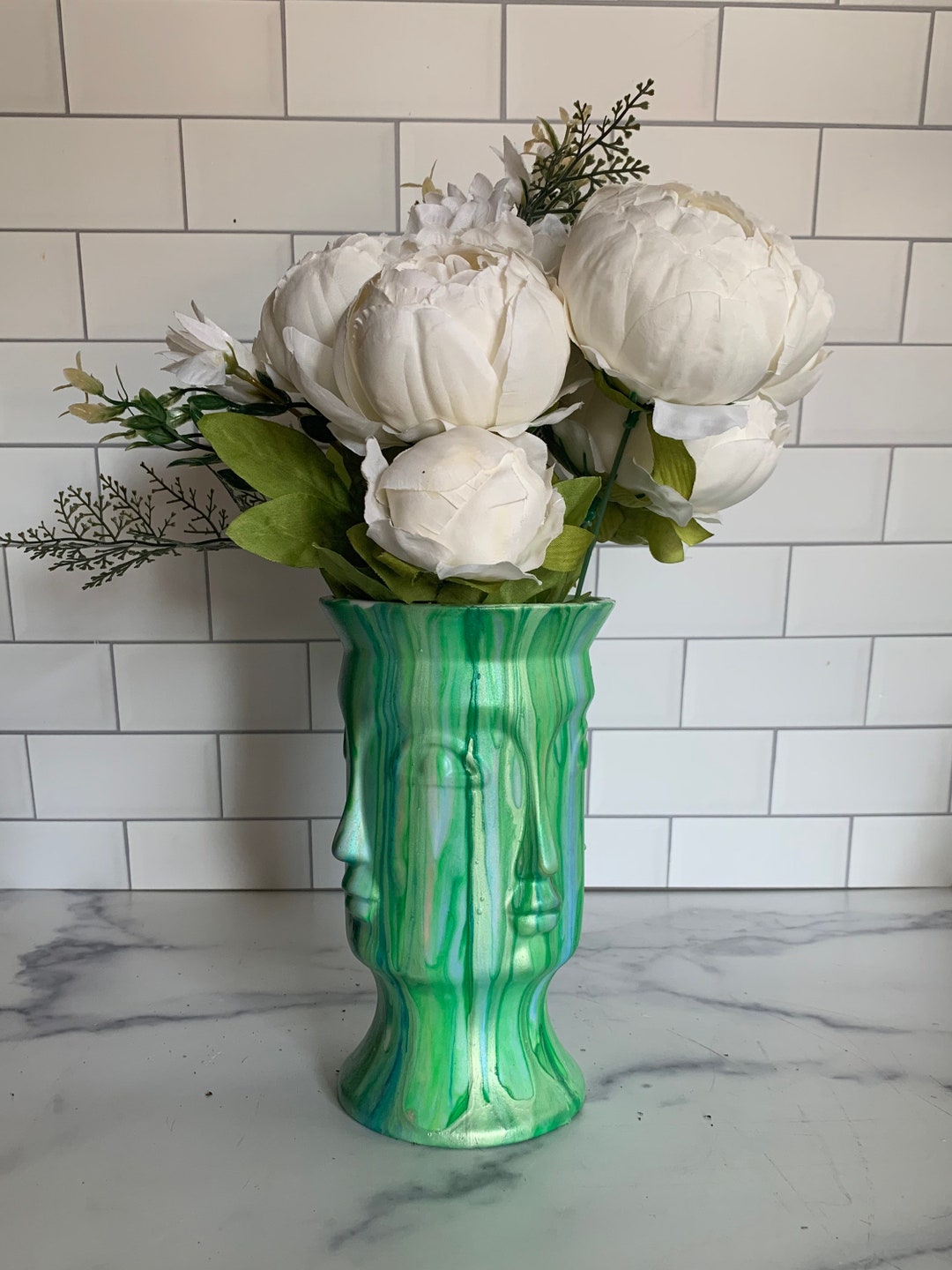 Hand Painted Face Flower Vase • Handpainted Face Planter • Gift for ...