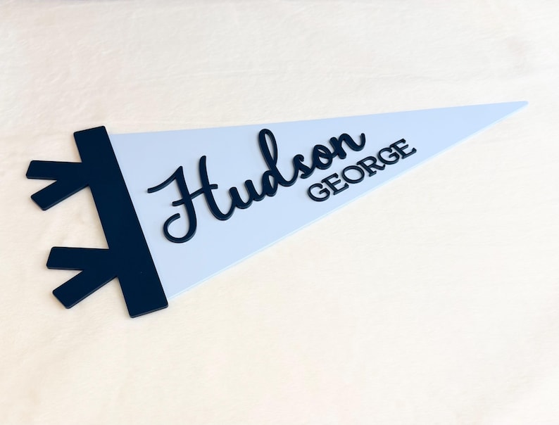 Personalized Acrylic Name Pennant Banner | Custom Name Sign for Kids ...