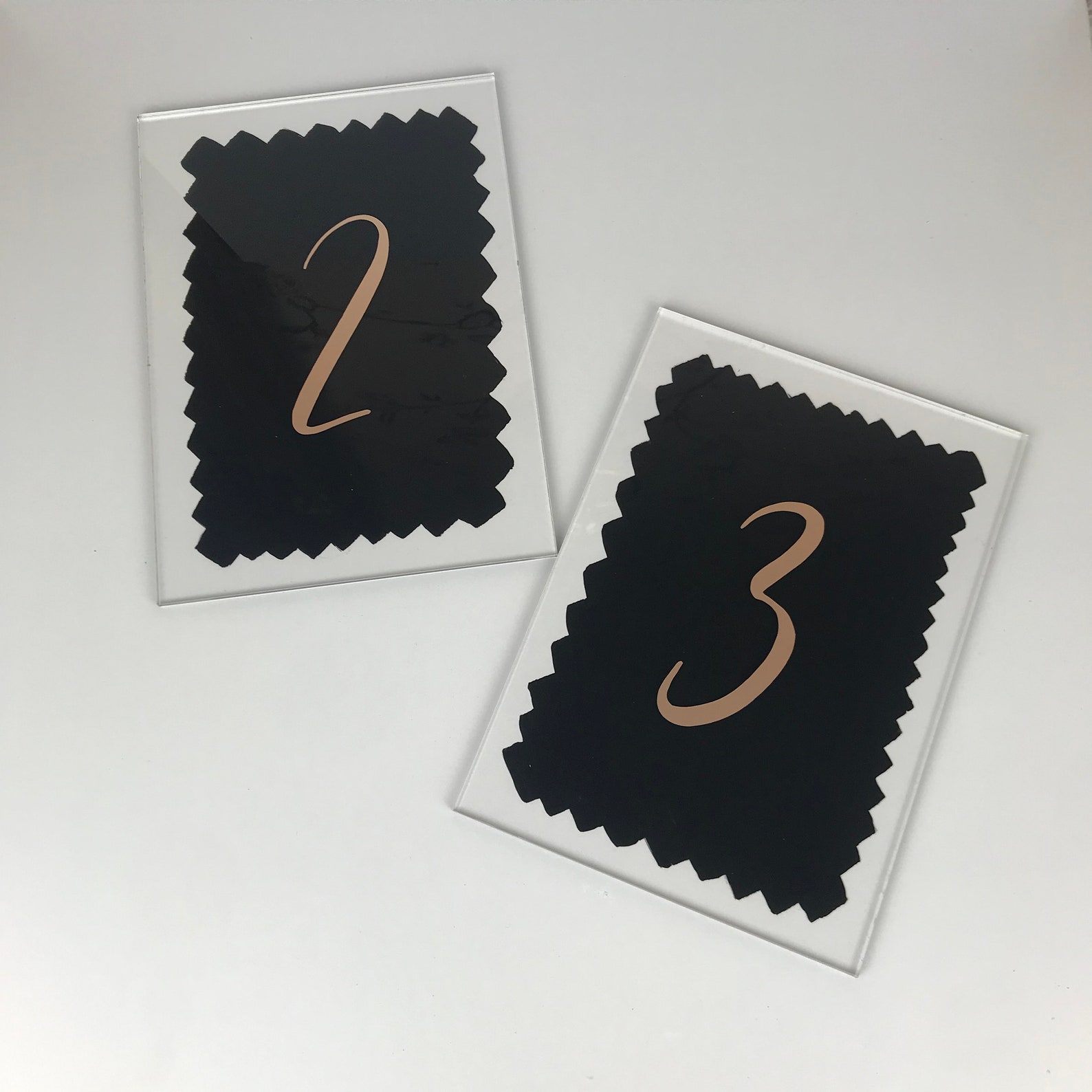 Black Painted Acrylic Table Numbers for Weddings Black and - Etsy