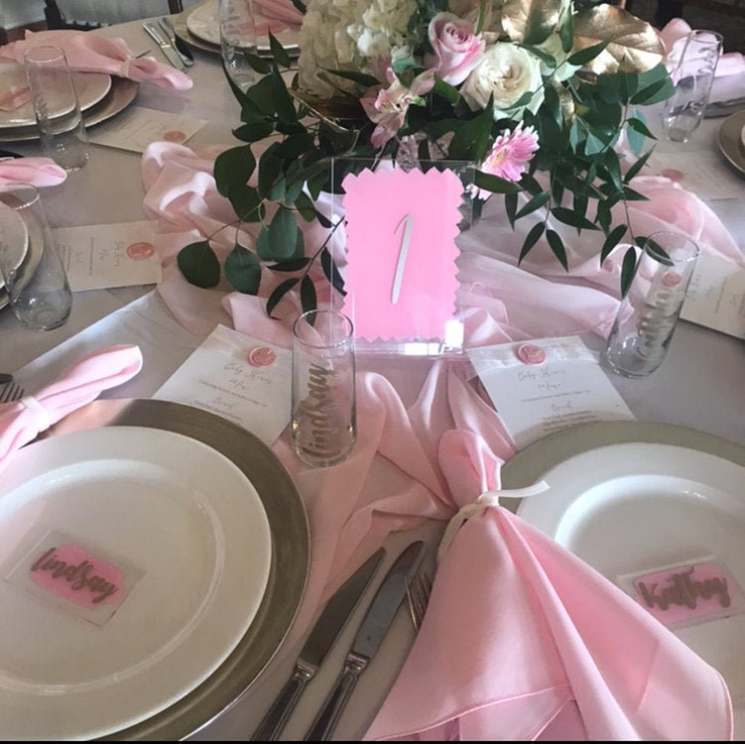 Brush Stroke Acrylic Table Numbers for Weddings, Bridal Shower Table ...