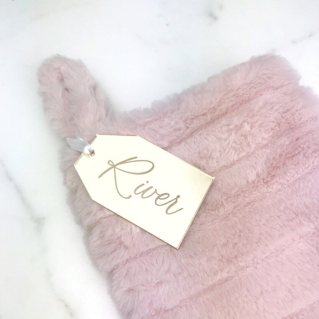 Gold Mirror Acrylic Stocking Tag / Gold Mirror Personalized Acrylic ...