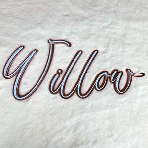 18" Acrylic Nursery Baby Name Sign - Double Layer Colored Script Font ...