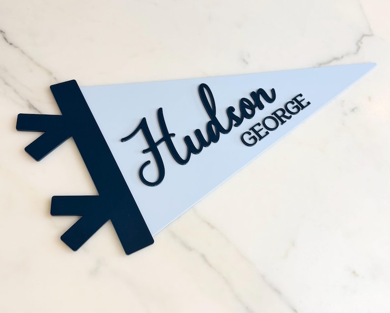 Personalized Acrylic Name Pennant Banner | Custom Name Sign for Kids ...