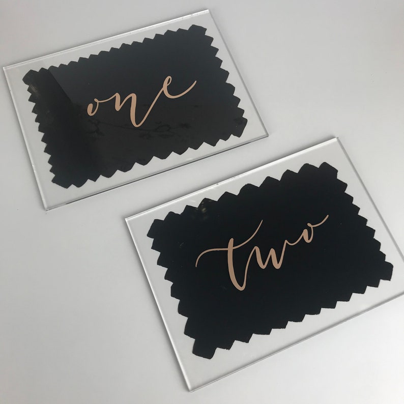 Black Painted Acrylic Table Numbers for Weddings Black and - Etsy