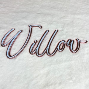 18" Acrylic Nursery Baby Name Sign - Double Layer Colored Script Font ...