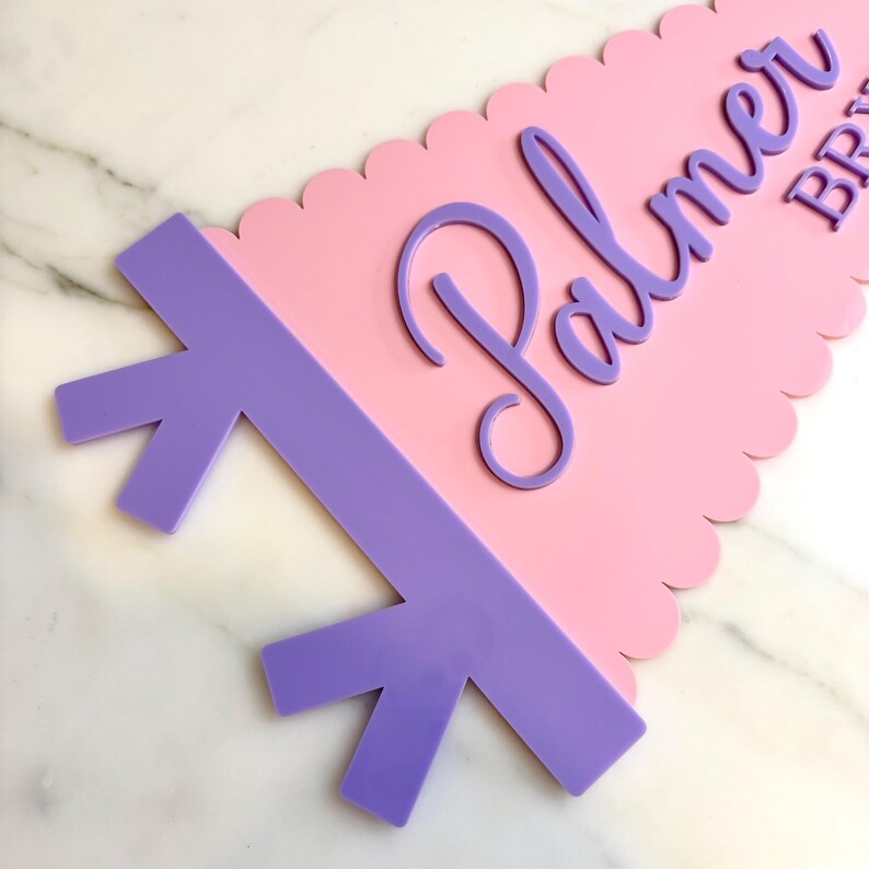 Personalized Acrylic Pennant Banner | Custom Name Sign for Kids Room or ...