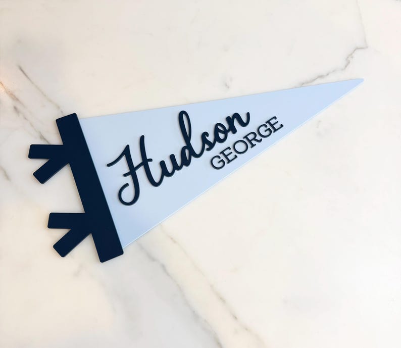 Personalized Acrylic Name Pennant Banner | Custom Name Sign for Kids ...