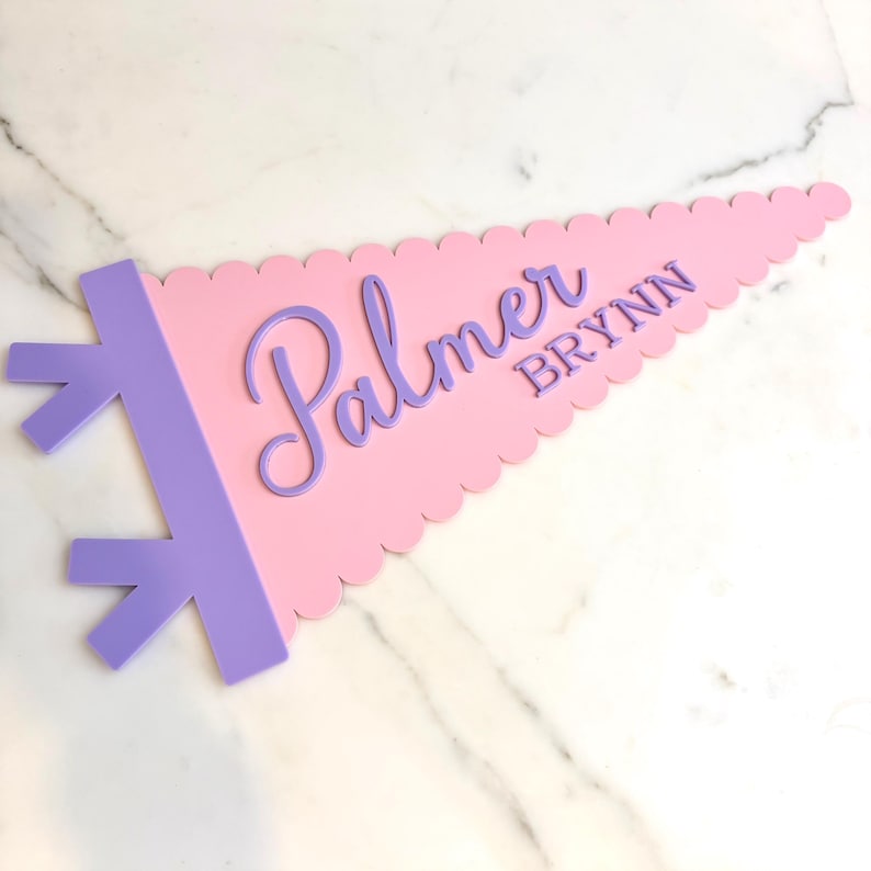 Personalized Acrylic Name Pennant Banner | Custom Name Sign for Kids ...