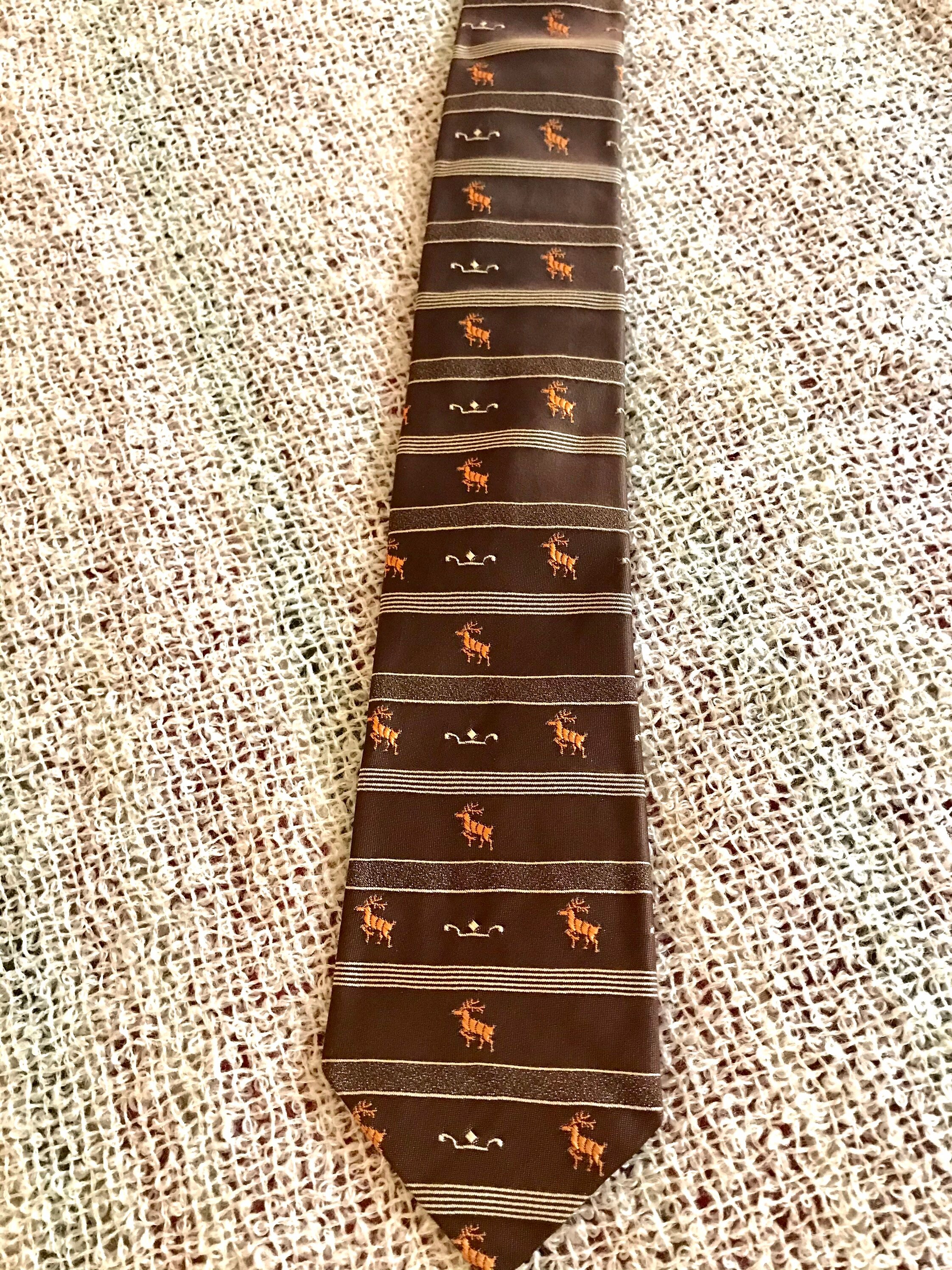 50s Tie, Smoothie Button Down Tie, Short Brown Necktie, Skinny Tie ...