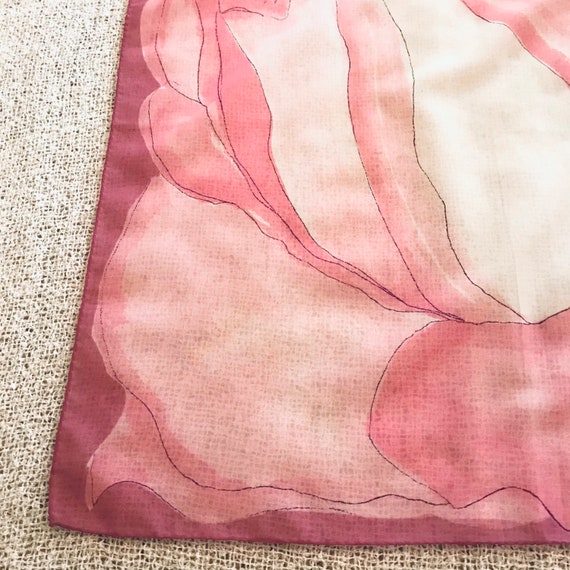 Vera Scarf, Pink Abstract, Sheer Square 80s Vera Neum… - Gem
