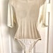 Sheer Teddy Body Suit With Snap Bottom, Ivory Net With Pearl ...