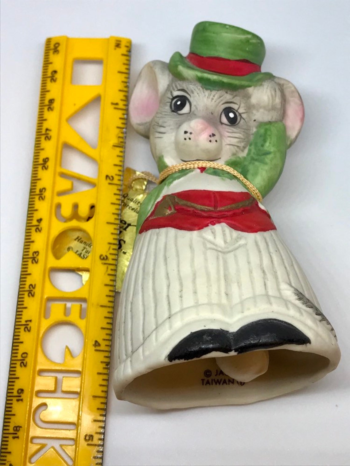 Jasco Mouse Bell With Top Hat and Cane Hand Painted 1980 - Etsy