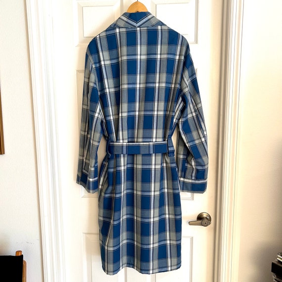 70s Men’s Robe Blue Plaid, Sears The Men’s Store Size… - Gem