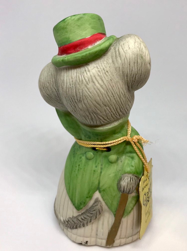 Jasco Mouse Bell With Top Hat and Cane Hand Painted 1980 Vintage ...