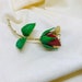 Red Rose Enamel Pin Red Long Stem Rose Pin Sweetheart Gift Mothers Day ...