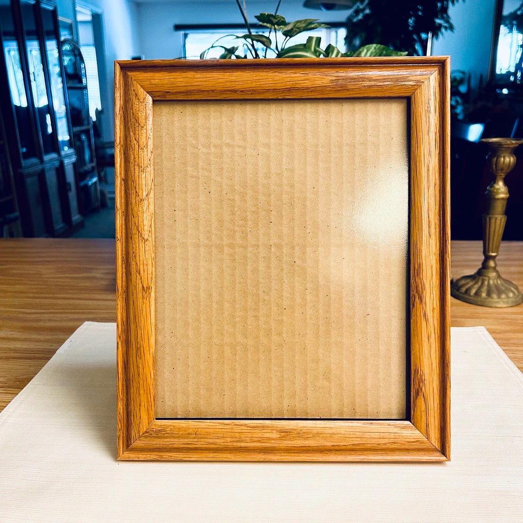 Solid Oak Picture Frame, 8x10 Wood Photo Frame, Nonglare Glass, Table ...