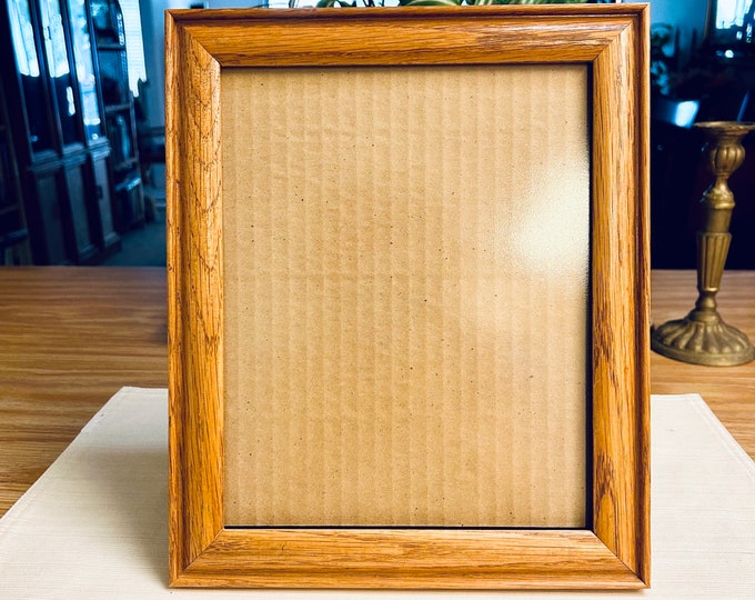 Solid Oak Picture Frame, 8x10 Wood Photo Frame, Nonglare Glass, Table ...