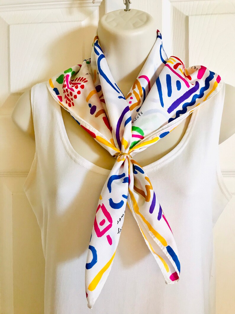 Ken Done Signed Scarf Australia Landmarks Colorful Small - Etsy