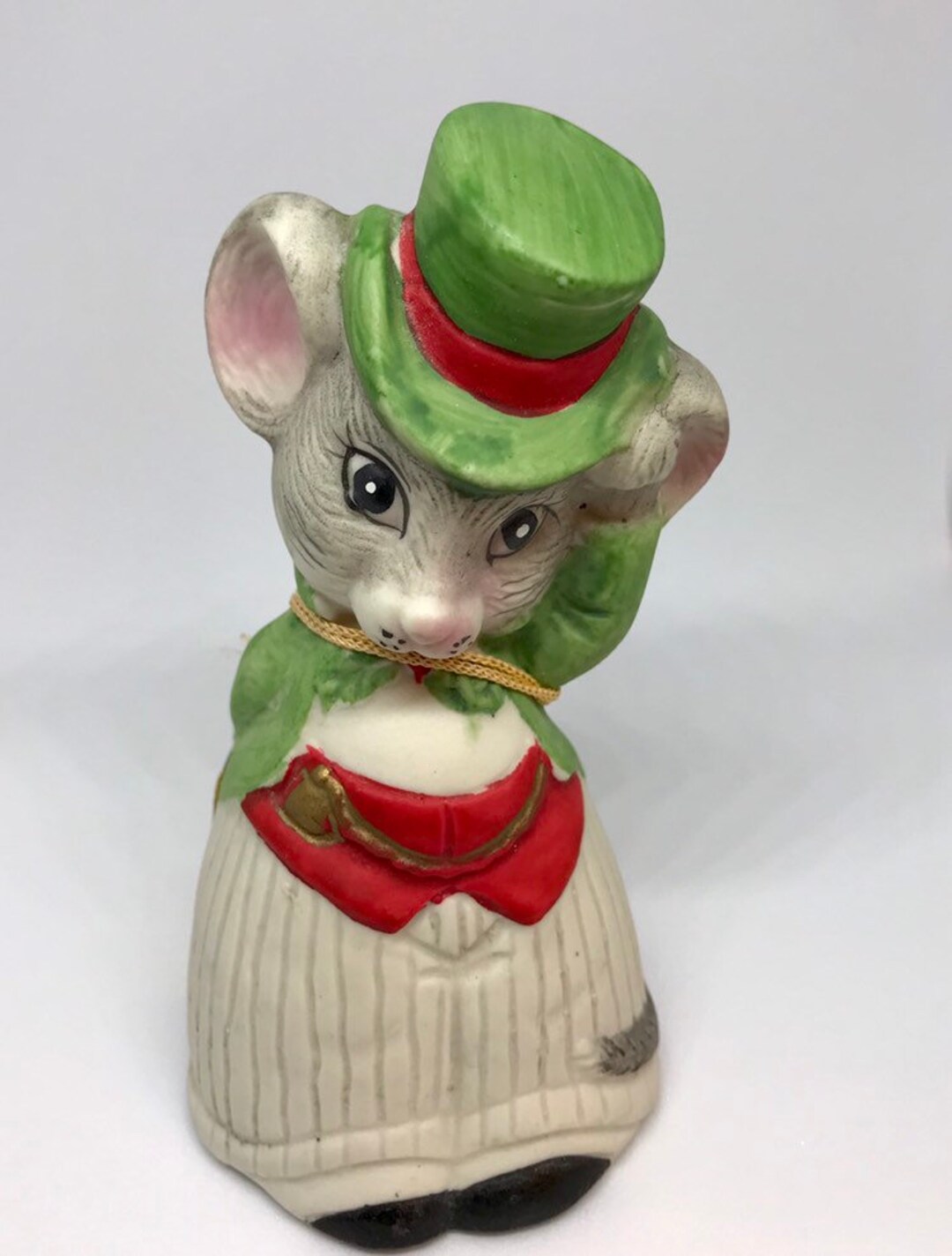 Jasco Mouse Bell With Top Hat and Cane Hand Painted 1980 Vintage ...