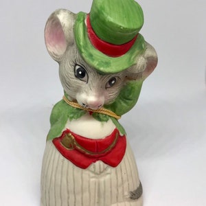 Jasco Mouse Bell With Top Hat and Cane Hand Painted 1980 Vintage ...